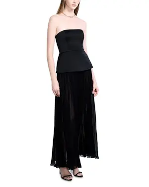 Bcbgmaxazria Strapless Peplum Gown