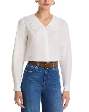 FRAME The Charm Cropped Blouse