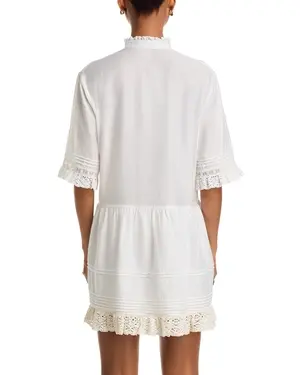 Aqua Cotton Mini Dress