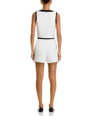 Aqua Contrast Trim Sleeveless Top