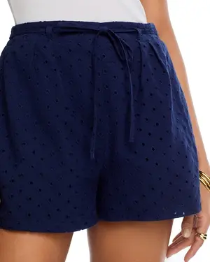 Aqua Eyelet Shorts
