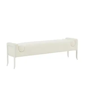 TOV FURNITURE Ines Boucle Bench - Cream