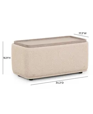 TOV FURNITURE Sylvie Boucle Ottoman Table