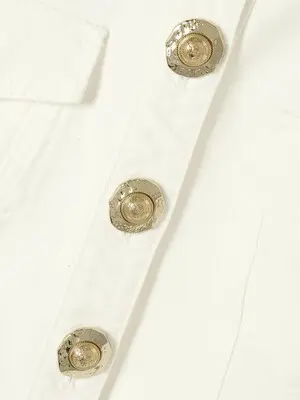 Balmain Cropped Button-embellished Cotton-canvas Jacket