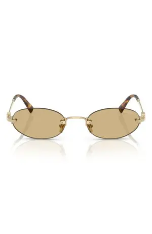 Miu Miu 51mm Rimless Oval Sunglasses - Pale Gold/ Yellow