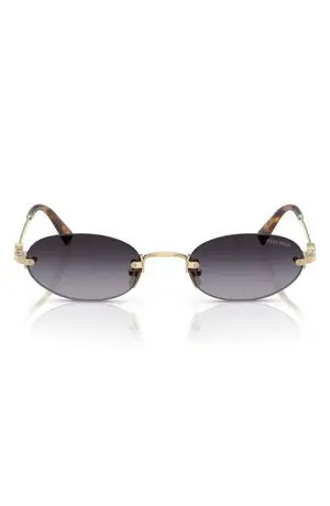 Miu Miu 51mm Rimless Oval Sunglasses - Pale Gold