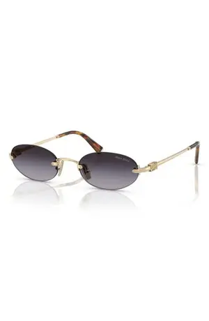 Miu Miu 51mm Rimless Oval Sunglasses - Pale Gold