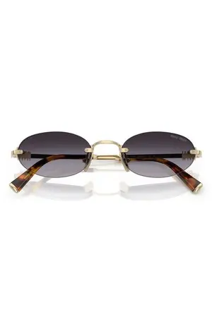 Miu Miu 51mm Rimless Oval Sunglasses - Pale Gold