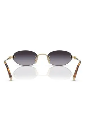 Miu Miu 51mm Rimless Oval Sunglasses - Pale Gold