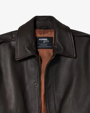 HOMMEGIRLS Leather Bomber Jacket