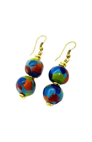 KAZURI Tsavo Collection Parrot Earrings - Multi