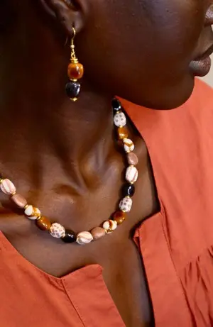 KAZURI Earth Collection Safari Dangle Earrings - Multi