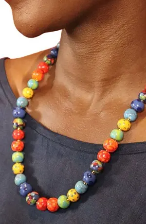 KAZURI Tsavo Parrot Beaded Necklace