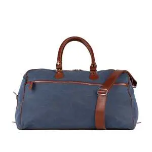 BARBA NAPOLI Cotton Canvas Duffle Bag - Blue