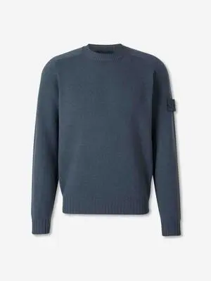 Stone Island Crew Neck Cashmere Sweater - Indigo Blue
