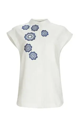 Silvia Tcherassi Adele Linen-cotton Top