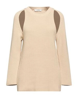 Alpha Studio Ribbed-knit Crewneck Sweater - Beige