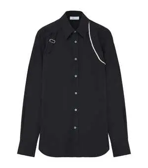 Alexander McQueen Cotton Poplin Harness Shirt - Black