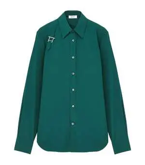 Alexander McQueen Cotton Poplin Harness Shirt - Green