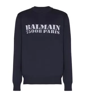 Balmain Merino Wool Logo Sweater