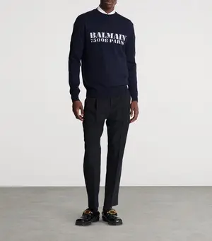 Balmain Merino Wool Logo Sweater