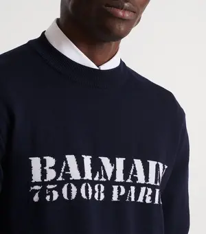 Balmain Merino Wool Logo Sweater