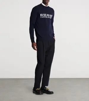 Balmain Merino Wool Logo Sweater