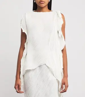 Issey Miyake Wrinkled And Twisted Top - Grey