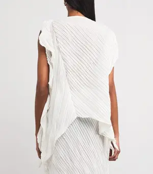 Issey Miyake Wrinkled And Twisted Top - Grey
