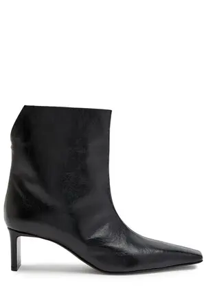 Khaite Ona 55 Leather Ankle Boots - Black