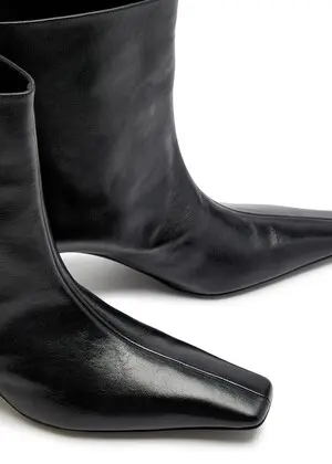 Khaite Ona 55 Leather Ankle Boots - Black