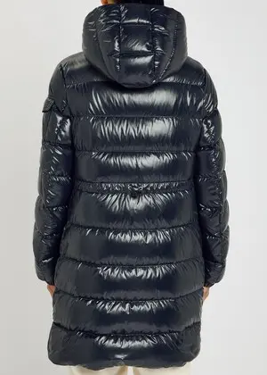 Moncler Glossed Shell Parka Coat - Navy