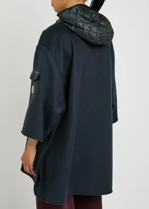 Moncler Hooded Wool-blend Cape Coat