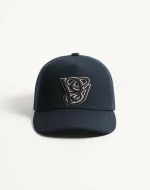 Valentino Garavani Cotton Baseball Cap With Embroidery - Blue