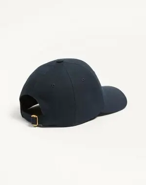 Valentino Garavani Cotton Baseball Cap With Embroidery - Blue