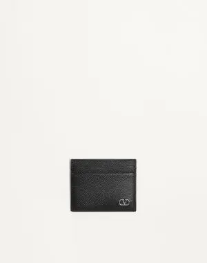 Valentino Garavani Vlogo Signature Cardholder In Grainy - Black