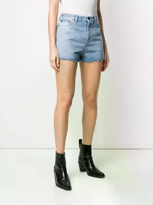 Saint Laurent Denim Shorts With Pin Spot Motif