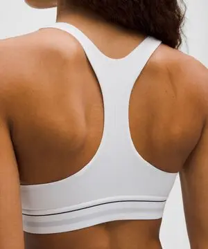 Lululemon Stretch Cotton Ribbed Logo Racerback Bralette - White