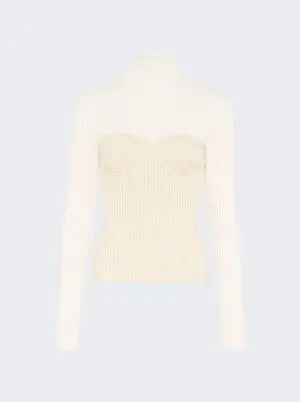 JEAN PAUL GAULTIER Stretch Merino Wool Sweater - White