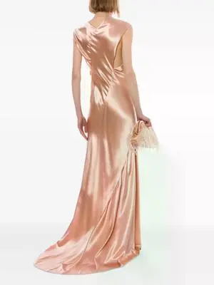 Alberta Ferretti Satin Long Dress - Pink