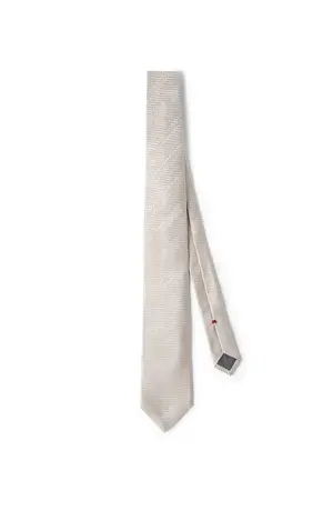 Brunello Cucinelli Herringbone Necktie Salt