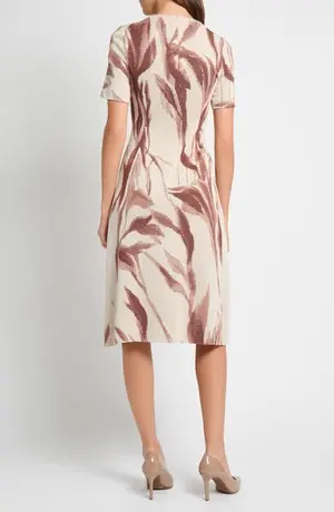 Misook Botanical Jacquard A-line Dress