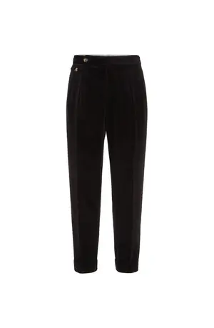 Brunello Cucinelli Trousers With Double Pleats And Tabs - Black