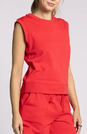 THREAD & SUPPLY Paulie Sleeveless Knit Top - Red Ruby