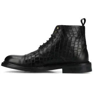 Taft Rome Leather Dress Boots - Croco/black