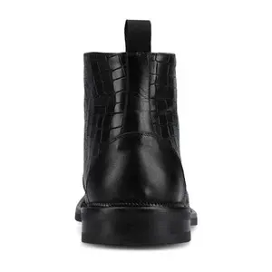 Taft Rome Leather Dress Boots - Croco/black