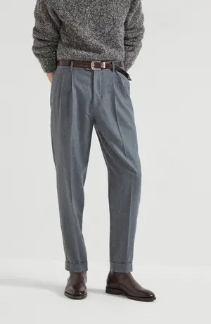 Brunello Cucinelli Leisure Fit Trousers With Double Pleats