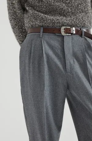 Brunello Cucinelli Leisure Fit Trousers With Double Pleats