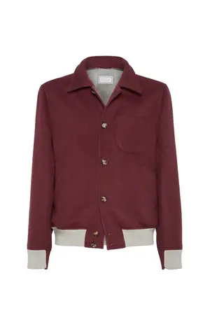 Brunello Cucinelli Shirt-style Bomber Jacket - Burgundy