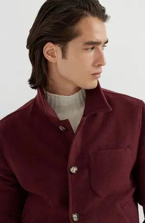 Brunello Cucinelli Shirt-style Bomber Jacket - Burgundy